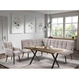 exxpo - sofa fashion Eckbank &raquo;Mocca Essbank, Sitzbank&laquo; hoher Sitzkomfort, bequem und elegant, hochwertige Detailverarbeitung B/H/T: 240cm x 94cm x 