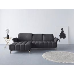 OTTO home Ecksofa &raquo;Fresh L-Form&laquo; Federkern, wahlweise Kopfteilverstellung und motorischer Vorziehsitz grau 98% Polyester 2% Polyamid B/H/T: 281cm x 