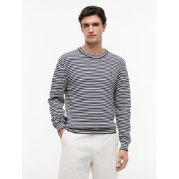 Tommy Hilfiger Herren Strickpullover "SEASONAL STRUCTURE CREW NECK", schwarz-wei&szlig;, Gr. S, Strick, Obermaterial: 100% Baumwolle, Pullover, strukturiert