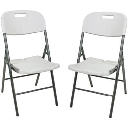Garden Pleasure Klappstuhl &raquo;MUFARO&laquo; (Set) 2 Stk.2er Set wei&szlig; Kunststoff B/H/T: 46cm x 87cm x 54cm, 2 Stk.