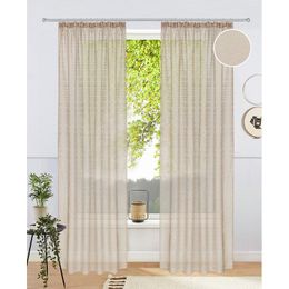 Bruno Banani Gardine &raquo;Linus&laquo; Kr&auml;uselband 1 Stk. tlg. 1 Schal, eingewebte Querstreifen, verschiedene Gr&ouml;&szlig;en beige Polyester 225cm, Kr&auml;uselband, 130cm