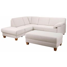 Home Affaire Ecksofa &raquo;Belfort L-Form&laquo; mit Federkern, wahlweise mit Schlaffunktion und Stauraum beige Struktur fein ( 100% Polyester);Luxus-Microfaser 