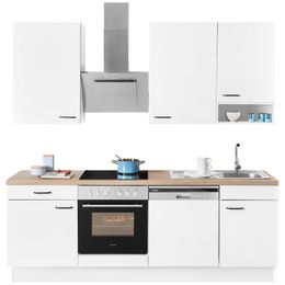 Optifit K&uuml;chenzeile &raquo;Elga&laquo; Premium-K&uuml;che mit Soft-Close-Funktion, Vollauszug, Breite 230 cm wei&szlig; B/H/T: 230cm x 60cm