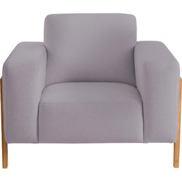 exxpo - sofa fashion Sessel &raquo;Starr, Loungesessel, Scandic Design mit Sichtholz am Armteil&laquo; im Scandinavian Design, mit Massive Holzf&uuml;&szlig;e, frei im Raum 