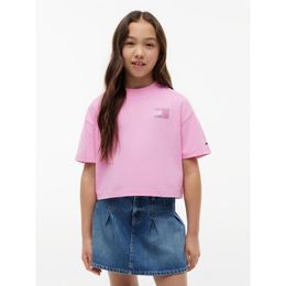 Tommy Hilfiger M&auml;dchen T-Shirt Rundhalsausschnitt, mit Glitzersteinen, Kinder bis 16 Jahre 14 (164)