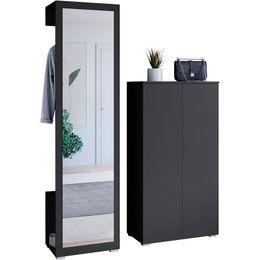 OTTO home Garderoben-Set &raquo;PARIS/ TOKYO&laquo; Komplett-Set, 2 Stk. tlg. schwarz B/H/T: 130cmcm x 190cmcm x 35cmcm