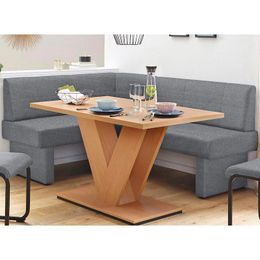 Home Affaire Eckbank &raquo;Nils&laquo; Sitz und R&uuml;cken gepolstert, verschiedene Qualit&auml;ten grau Holzwerkstoff, Massivholz, Polyester B/H/T: 182cm x 89cm x 142cm,
