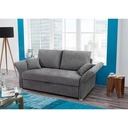 Jockenh&ouml;fer Schlafsofa &raquo;Luca, B: 166-185 cm, Liegefl. 141-163x201 cm&laquo; mit Schlaffunktion, Bettkasten & Armteilverstellung, in 2 Breiten grau Luxus-Microfaser (100