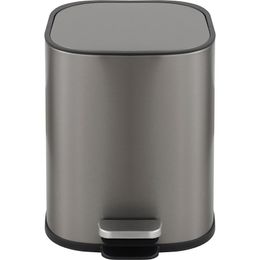 OTTO home M&uuml;lleimer &raquo;Keenna, Soft Close, mit verstecktem Griff&laquo; 1 Beh&auml;lter Treteimer f&uuml;r K&uuml;che oder Bad, Abfalleimer mit Deckel silber Edelstahl B/H/T