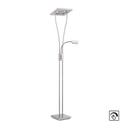 JUST LIGHT Stehlampe &raquo;HELIA&laquo; LED-Board 1 Stk. Warmwei&szlig; LED, dimmbar &uuml;ber Drehdimmer, Schalter, Drehschalter silber 3, H: 197,5cm, 1 Stk.