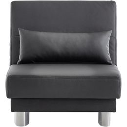 Home Affaire Schlafsofa &raquo;Gina&laquo; mit einem Handgriff vom Sofa zum Bett schwarz 100% PU B/H/T: 80cm x 86cm x 195cm, Kunstleder
