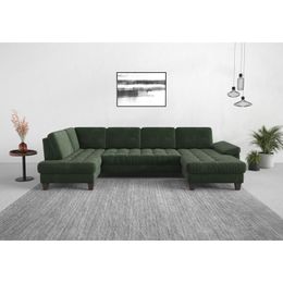 Sit & More sit&more Wohnlandschaft &raquo;Westham U-Form&laquo; wahlweise mit Schlaffunktion, Bettkasten, Sitztiefenverstellung gr&uuml;n 90% Polyester 10%Polyamid B/H/T: 338cm x