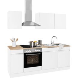 Optifit K&uuml;chenzeile &raquo;Roth&laquo; Breite 210 cm, wahlweise mit E-Ger&auml;ten, Push-to-Open-Funktion wei&szlig; B/H/T: 210cm x 60cm, ohne E-Ger&auml;te
