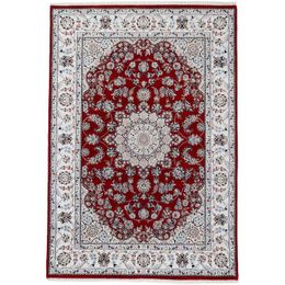 Orientteppich &raquo;Nain, auch als L&auml;ufer&laquo; rechteckig 15 mm H&ouml;he handgekn&uuml;pft, mit Fransen, reine Wolle, Wohnzimmer rot Wolle B : 170cm 1 Stk., 15mm, L: 