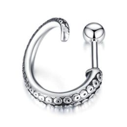 Firetti Damen Single-Ohrstecker &raquo;Schmuck Geschenk Ohrschmuck einzeln Oktopus&laquo; schwarz 4mm, Edelstahl