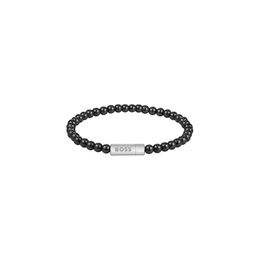 BOSS BOSS Armband &raquo;SPHERE BEADS&laquo; mit Onyx oder H&auml;matit schwarz 19cm, Edelstahl