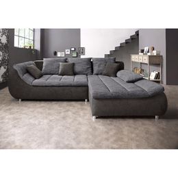 Home Affaire Ecksofa &raquo;Imola, bequem, aktuelle Steppung im Sitz, L-Form, Breite 270cm&laquo; wahlweise mit Bettfunktion grau Microfaser PRIMABELLE (100% 