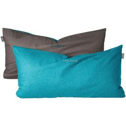 Schiesser Kissenh&uuml;llen &raquo;Doubleface aus weicher Baumwolle mit edlem Melangeeffekt in Wendeoptik&laquo; Made in Green blau Renforc&eacute;, Renforc&eacute; B/L: 40cm x 80cm, 2 Stk., 