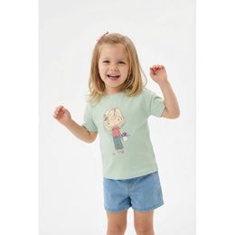 Blue Seven M&auml;dchen T-Shirt mit s&uuml;&szlig;en Frontmotiven gr&uuml;n 122