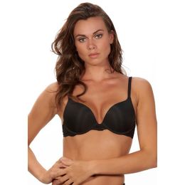 After Eden Push-up-BH &raquo;TESS&laquo; mit Schale, mit B&uuml;gel, mit Spitze, breite Tr&auml;ger, feminin, bequem schwarz 70, Cup C Push-up-BH