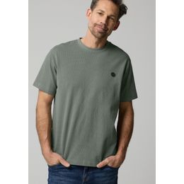 Street One MEN Herren T-Shirt, gr&uuml;n, Gr. S, unifarben, Web, 82% Baumwolle, 15% Polyester, 3% Elasthan, Shirts, im soften Baumwoll-Mix