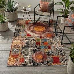 Gino Falcone Teppich &raquo;Outdoor-Africa 36&laquo; rechteckig 5 mm H&ouml;he Flachgewebe, In- und Outdoor geeignet, Wohnzimmer bunt Kunstfaser B : 300cm 1 Stk., 5mm, L: 400cm