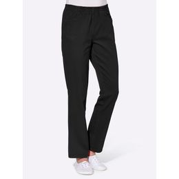 Classic Basics Damen Schlupfhose, schwarz, Gr. 48, unifarben, 100% Baumwolle, Hosen