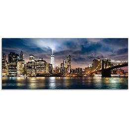 Artland Glasbild &raquo;Sonnenaufgang &uuml;ber Manhattan&laquo; Amerika 1 Stk. tlg. in verschiedenen Gr&ouml;&szlig;en blau B/H/T: 125cm x 50cm, Glasbild Amerika, 1 Stk.