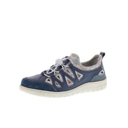 Reflexan Damen Slipper, Gr. 39, blau, Glattleder, Nubukleder, Veloursleder, Schuhe