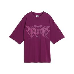 Puma Kinder T-Shirt "Midnight Shadow Oversized Graphic T-Shirt M&auml;dchen", lila, Gr. 128, bedruckt, Obermaterial: 100% Baumwolle. Rippe: 80% Baumwolle,