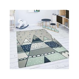 KADIMA DESIGN Kinderteppich waschmaschinenwaschbar Berge Kinderzimmer in Grau | Gr.: 120 cm rund