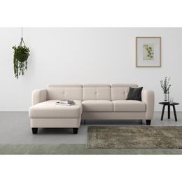 Sit & More sit&more Ecksofa &raquo;Belluci L-Form&laquo; inklusive Federkern, wahlweise mit Schlaffunktion und Bettkasten grau B/H/T: 247cm x 85cm x 170cm, Luxus-Microfaser 