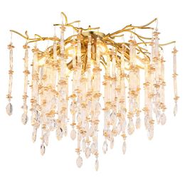 Globo LIGHTING Deckenleuchte &raquo;GLORIA&laquo; E14 1 Stk. Kristall Deckenleuchte f&uuml;r Wohn- & Esszimmer, gold gold 8, H: 48cm, 1 Stk.