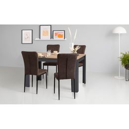 Home Affaire Essgruppe &raquo;Bergamo&laquo; Set, 5 Stk. tlg. moderne 5 - teilige Essgruppe, erh&auml;ltlich in vielen Gr&ouml;&szlig;en und Farben braun B/H/T: 120cm x 75cm x 