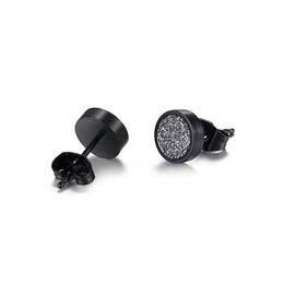 Kingka Damen Paar Ohrstecker &raquo;SE3101BGY&laquo; schwarz Edelstahl