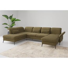 Sit & More sit&more Wohnlandschaft &raquo;Emely, inkl. Sitztiefenverstellung&laquo; wahlweise mit Schlaffunktion,Bettkasten,Kopf- & Armteilverstellung gr&uuml;n 100% Polyester B/