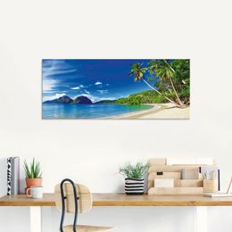 Artland Glasbild &raquo;Paradies&laquo; K&uuml;ste 1 Stk. tlg. in verschiedenen Gr&ouml;&szlig;en blau B/H/T: 80cm x 60cm, Glasbild K&uuml;ste, 1 Stk.