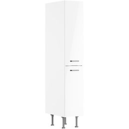 KOCHSTATION Apothekerschrank &raquo;KS-Paula&laquo; 30 cm breit, 176 cm hoch, 2 Ausz&uuml;ge, 4 Ablagen wei&szlig; wei&szlig;, B/H/T: 30cm x 176,6cm x 58,4cm, Schubladen: 2 Stk.