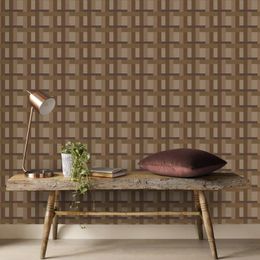 SUPERFRESCO EASY Vliestapete &raquo;Perfect Symmetry&laquo; 3D-Optik gepr&auml;gt 10mx52cm (ca. 5m2) braun Vlies B/L: 0,52m x 10m, Rollen: 1