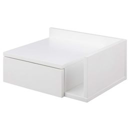 ACTONA GROUP Nachttisch &raquo;Ashlan Nachtkommode&laquo; Nachtschrank, wandmontiert, 1 Schublade, 1 Fachboden, Metallschienen wei&szlig; B/H/T: 40cm x 16,5cm x 32cm