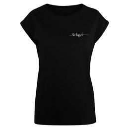 Merchcode T-Shirt 'Be Happy' Damen Gr&ouml;&szlig;e XXL schwarz / wei&szlig;