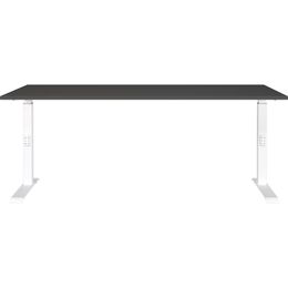 Germania Schreibtisch &raquo;Downey&laquo; h&ouml;henverstellbar von 68-91 cm, verf&uuml;gbar in verschiedenen Breiten grau B/H/T: 180cm x 91cm x 80cm, Gestellfarbe Wei&szlig;