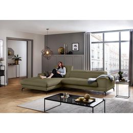 W.Schillig Ecksofa &raquo;piedroo, Designsofa mit tollem Sitzkomfort, L-Form&laquo; Kopfteilverstellung, wahlweise mit Sitztiefenverstellung, Breite 303cm gr&uuml;n 