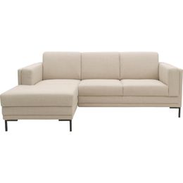 LOOKS by Wolfgang Joop Ecksofa &raquo;LOOKS VII L-Form&laquo; klare Linien, edles Design beige 100% Polyester B/H/T: 214cm x 82cm x 146cm, Struktur, Longchair 