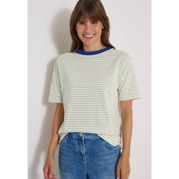Cecil Damen T-Shirt, gr&uuml;n, Gr. S, gestreift, Web, 100% Baumwolle, Shirts, aus reiner Baumwolle