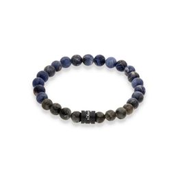 s.Oliver Herren s.Oliver Armband &raquo;Beads&laquo; mit Achat, Sodalith oder Jaspis blau 17cm, Materialmix