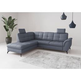 Sit & More sit&more Ecksofa &raquo;Zora&laquo; B/H/T: 212cm, NaturLEDER Stoff, Ottomane links,mit Bett,mit Bettkasten