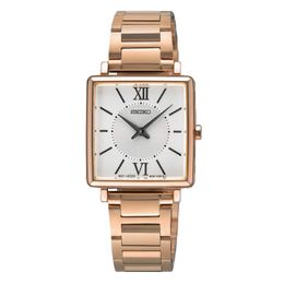 Seiko Damen Quarzuhr Armbanduhr, Damenuhr, Edelstahlarmband, analog rosa Einheitsgr&ouml;&szlig;e