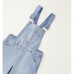 IDO M&auml;dchen Latzhose "BABY GIRL SHORT", blau, Gr. 98, 98% Baumwolle, 2% Elasthan, Hosen