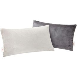 s.Oliver Dekokissen &raquo;double soft Kissen s.Oliver&laquo; Kissenh&uuml;llen ohne F&uuml;llung, 2 St&uuml;ck, mit samtig weicher Oberfl&auml;che grau Polyester B/L: 50cm x 30cm, 2
